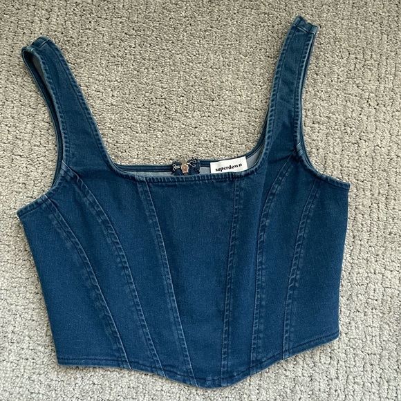 superdown | Tops | Super Down Denim Crop Tank | Poshmark
